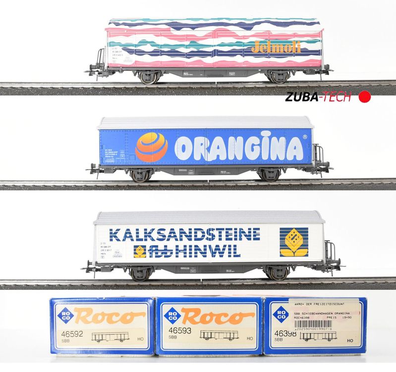 Roco/Akro 3x Schiebewandwagen der SBB GS H0 mit OVP (Gebraucht) in St ...