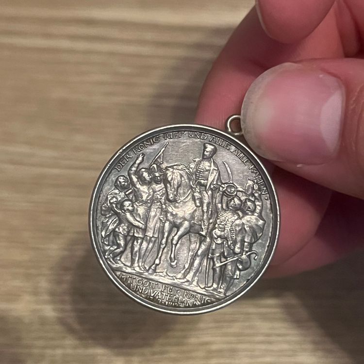 Deutsches Reich 3 Mark Münze Anhänger 1913 Silber 925 | Kaufen auf Ricardo