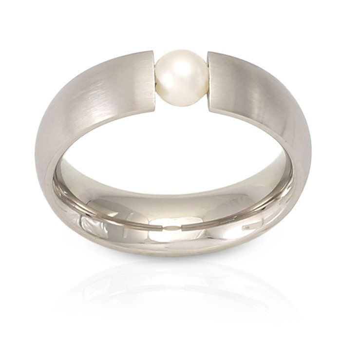 Spannring mit Perle Edelstahl Grösse 60 | Kaufen auf Ricardo