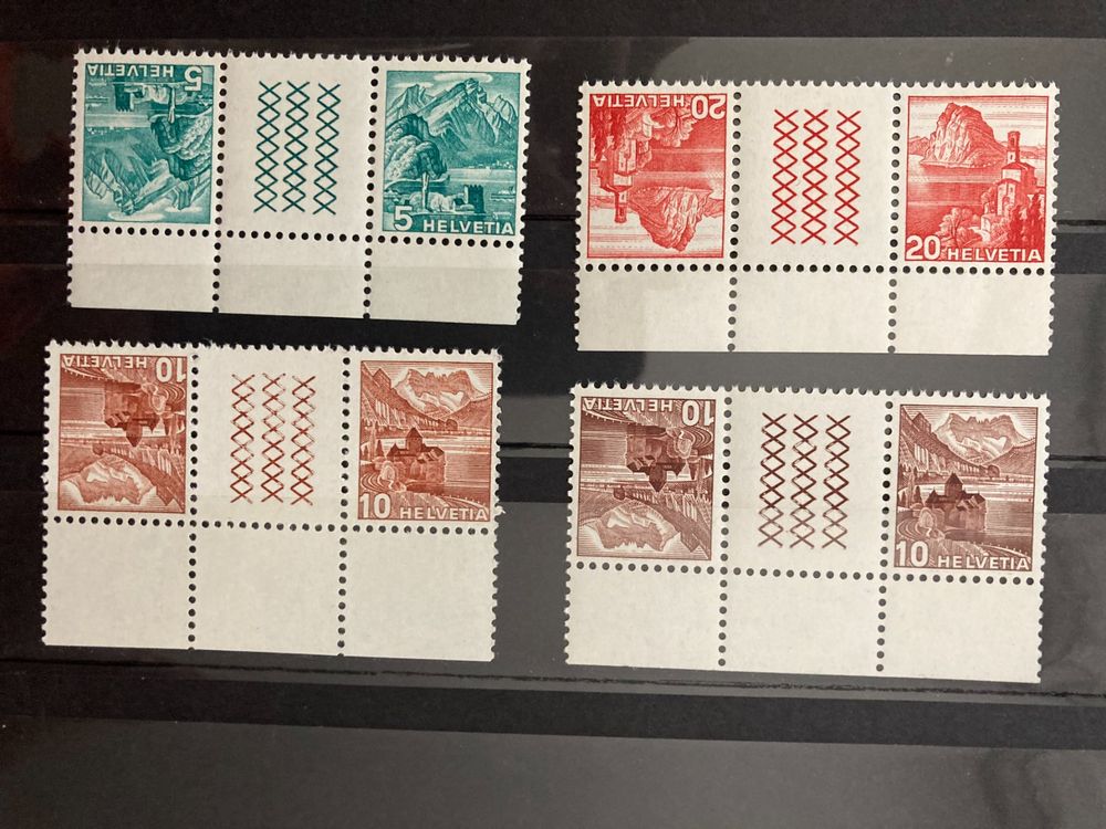 Schweiz 1942 Satz Zwischensteg 3 Kreuzreihen postfrisch Rand | Kaufen auf Ricardo