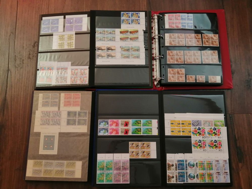 4 Alben mit 4-er Blöcken PP, PJ, FM mit Bogenrand (Gebraucht) in Aesch ...