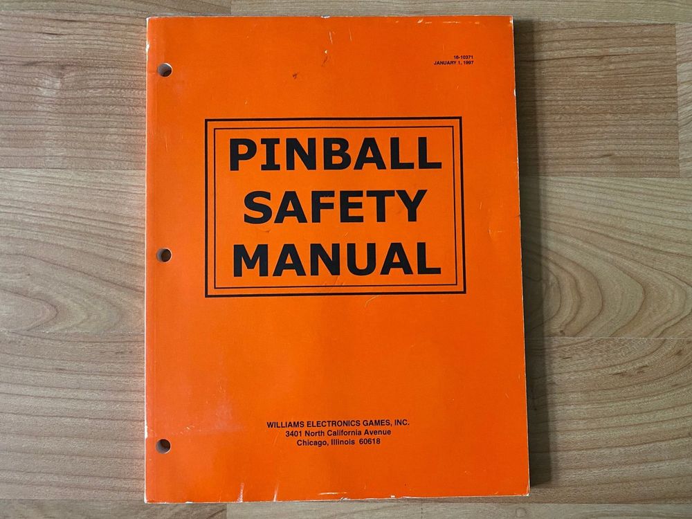 Flipper Handbuch – PINBALL SAFETY MANUAL (Williams) (Gebraucht) in St ...
