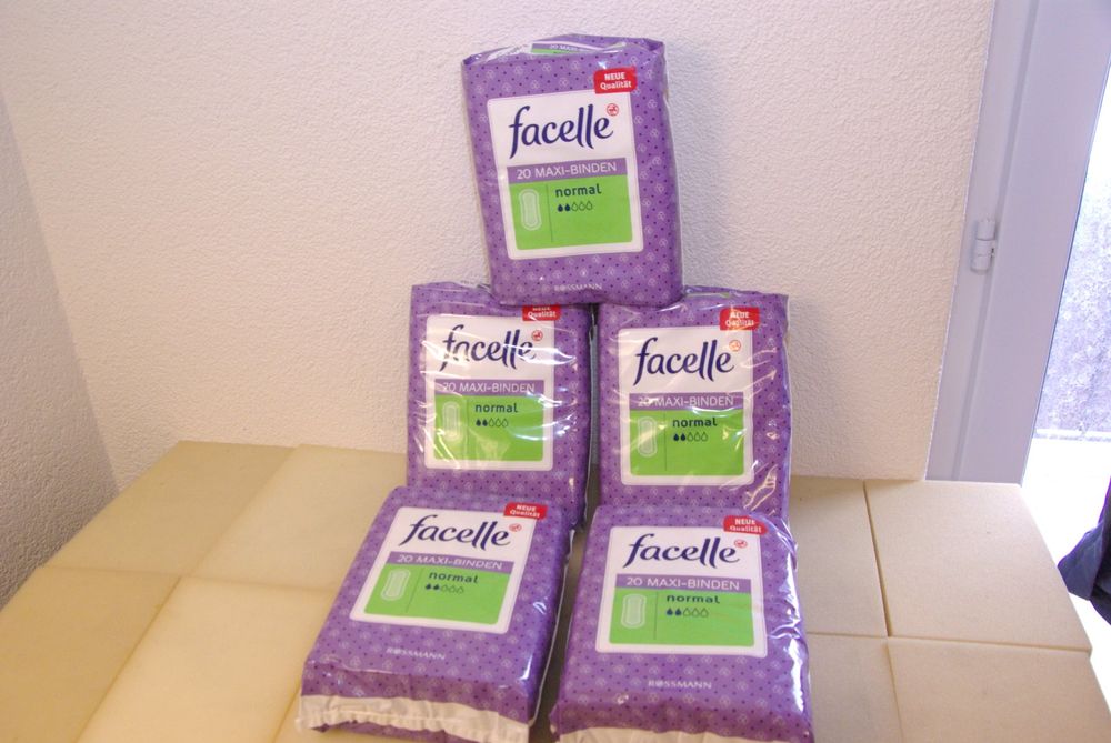5 Pkt. facelle Maxi-Binden von Rossmann (Neu und originalverpackt) in ...