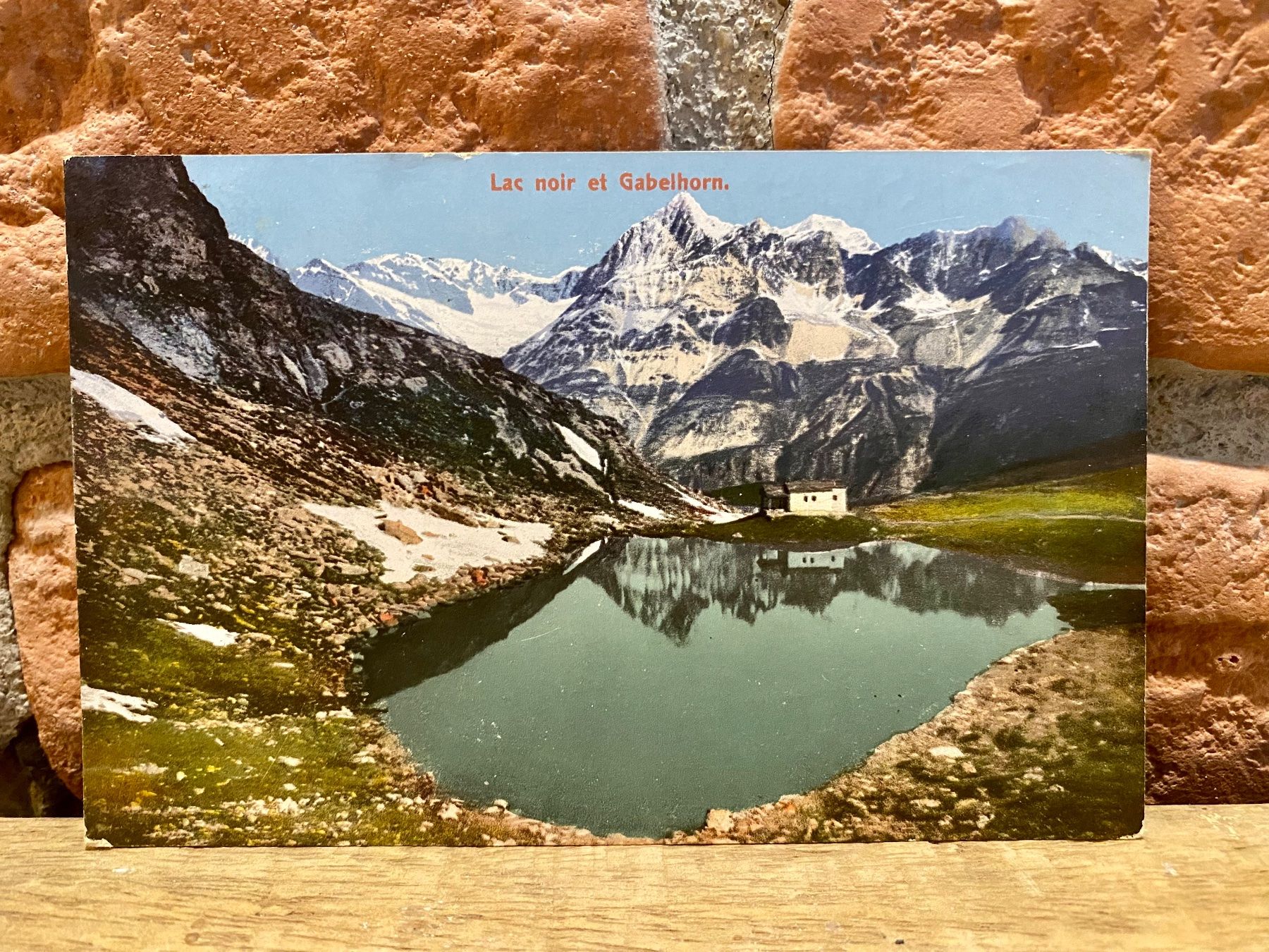 1913 Antike AK - Kapelle am Schwarzsee & Gabelhorn Zermatt (Gebraucht) in Root für CHF 1 – mit ...