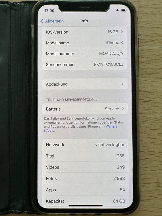iPhone X 64 GB (Gebraucht) in Rothenthurm für CHF 106 – mit Lieferung ...