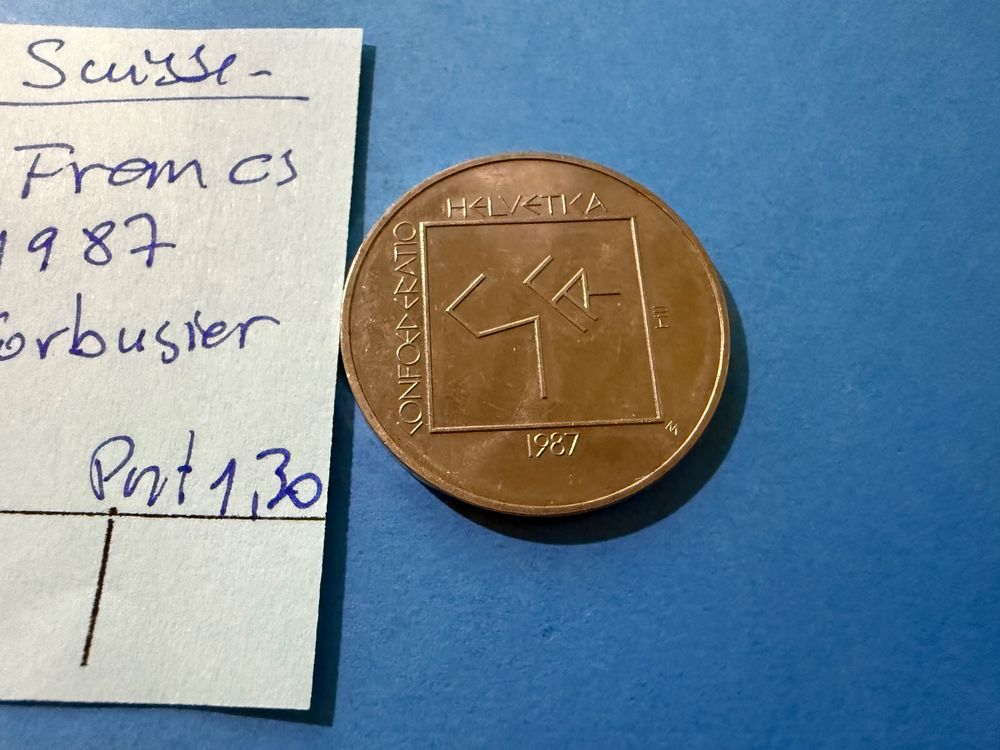 SUISSE : 5 FRANCS 1987 - Le Corbusier (D'occasion) à genève pour CHF 8 ...