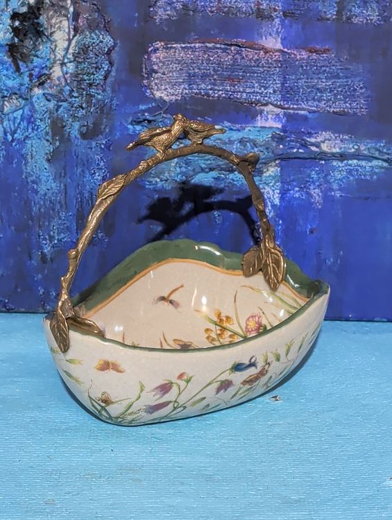 TOP VINTAGE WUNDERSCHÖNE GUETZLI PORZELLAN SCHALE VOGELGRIFF (D ...