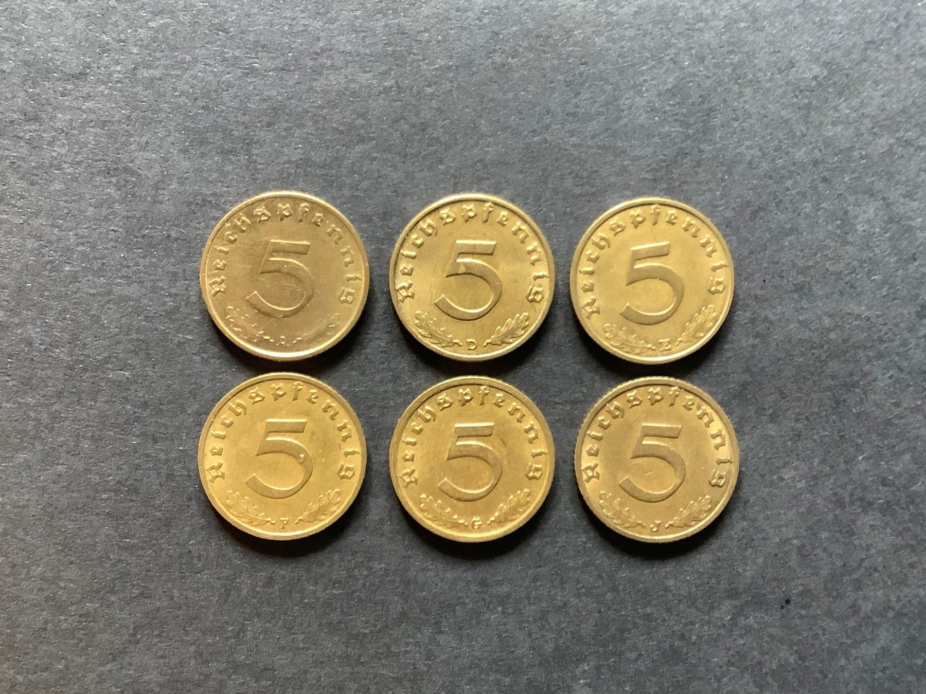 5 Pfennig 1937 - komplett - Kaiserreich (Gebraucht) in Meiringen für ...