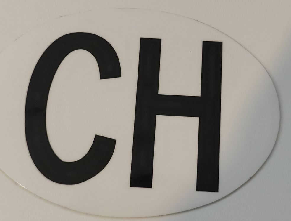 Magnetic Swiss "CH" Car Oval Sticker - Neu! (Neu (gemäss Beschreibung ...