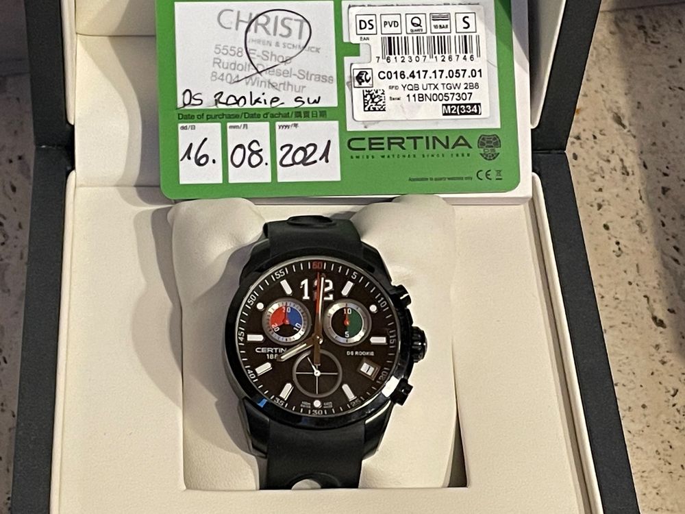 CERTINA DS ROOKIE CHRONO / neue batterie / schwarz /garantie | Kaufen ...