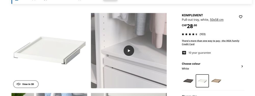 IKEA Pax Wardrobe Komplement Accessory Pieces Trays Rails | Kaufen auf ...