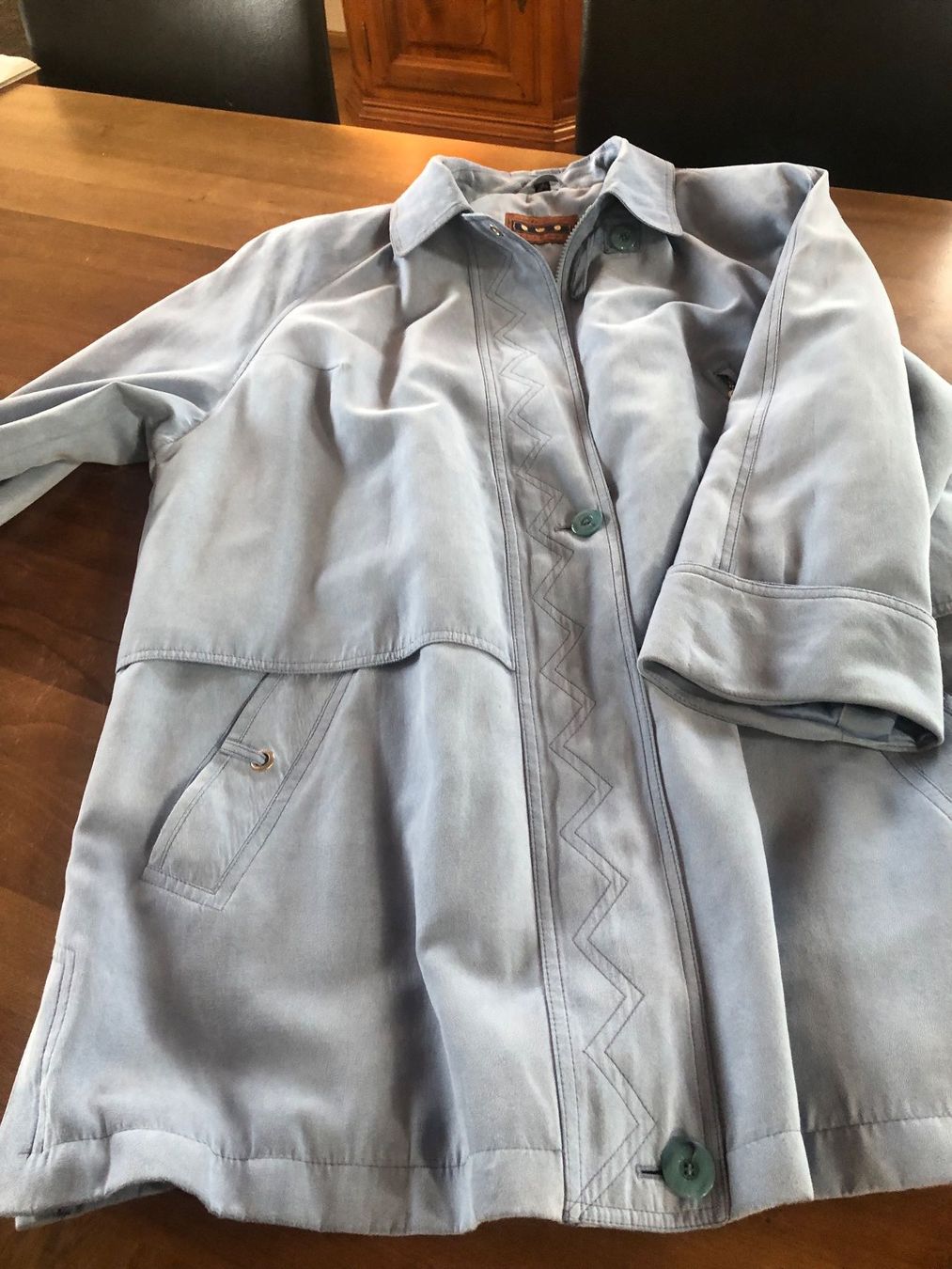 Taubenblaue Alcantara Uebergangs Jacke Grösse 44 (D'occasion) à ...