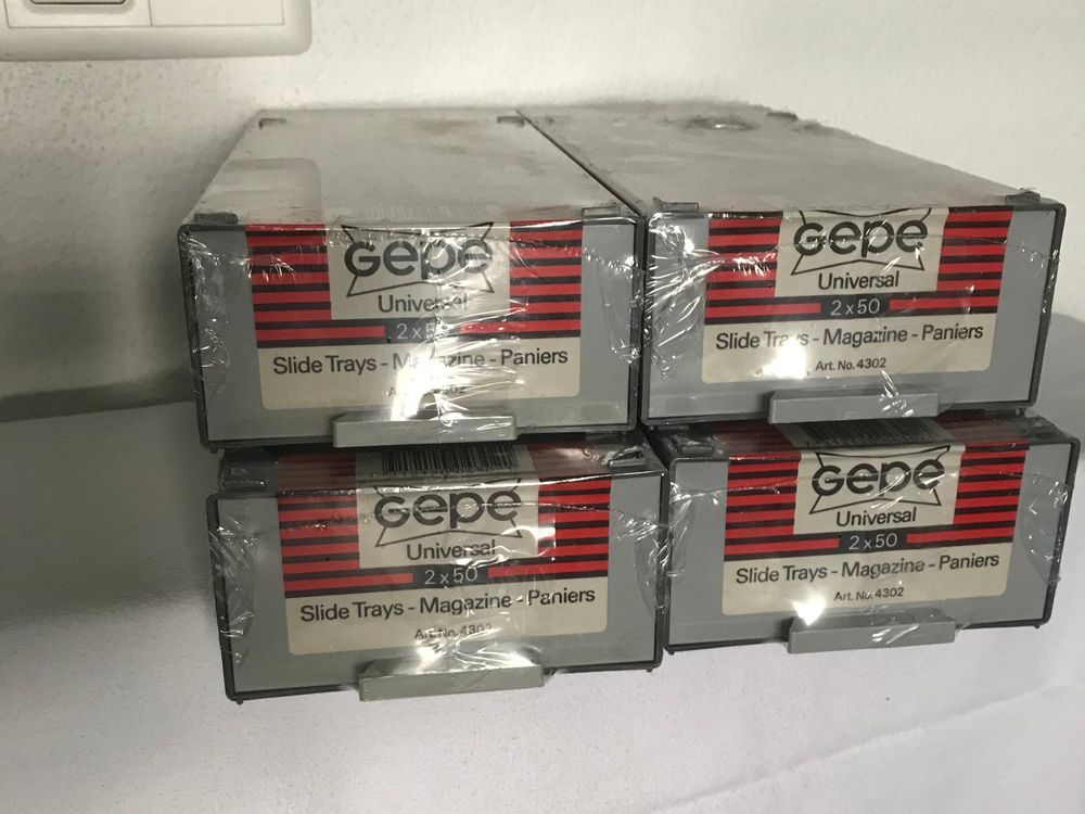 4 Gepe Stapelmagazin Universal à je 2x50 Dia=für 400 Dia OVP (Neu und ...