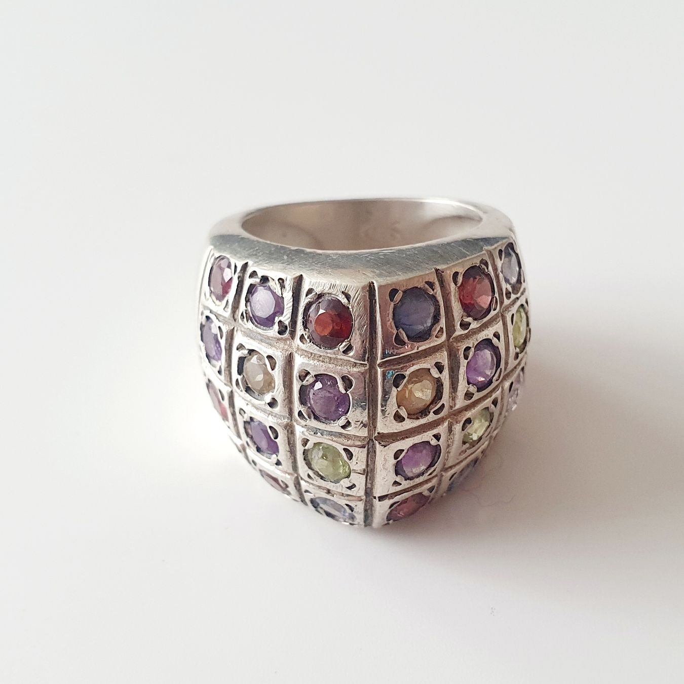 Vintage Silberring mit bunten Steinen, Grösse 18.3 mm💍 (Gebraucht) in ...