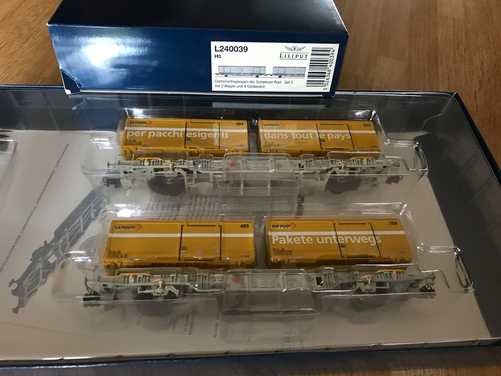 Liliput L240039 Containertragwagen Schweizer Post Set 5 (Neu und ...