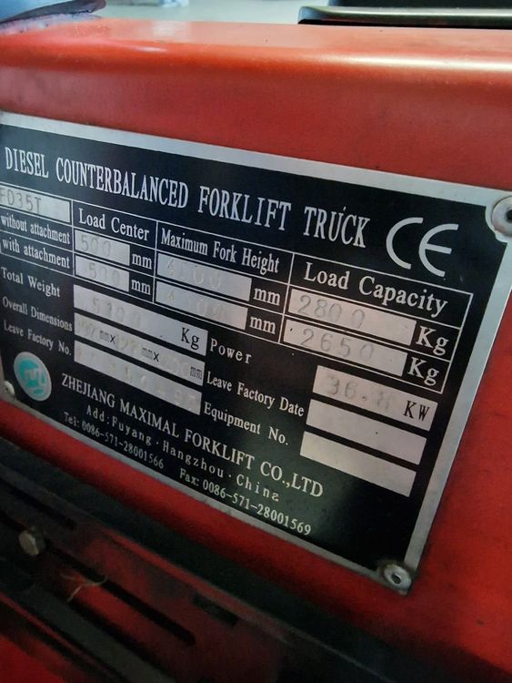 Stapler Maximal FD35T Diesel nur 950h ab 1.- (Gebraucht) in Lengwil für CHF 9002 – nur Abholung ...