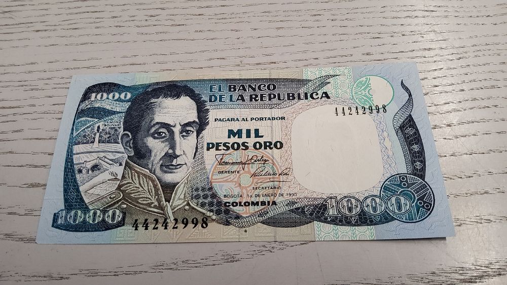 Kolumbianische Banknote 1000 Pesos 1990 Sammlerstück (Neu und ...