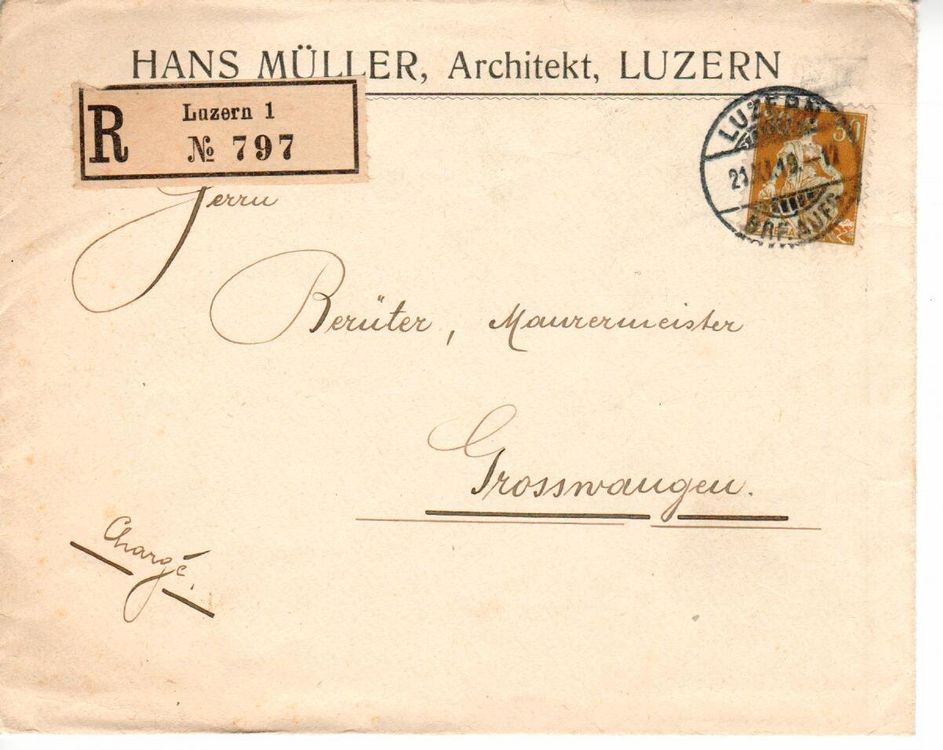 R-Brief, Luzern - Grosswangen 1919 | Kaufen auf Ricardo