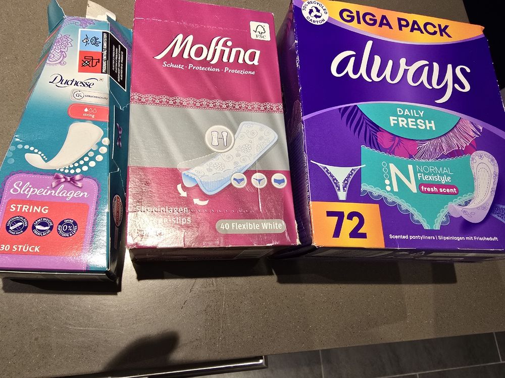 3 Pack Damenbinden Always & Molfina (Neu und originalverpackt) in ...