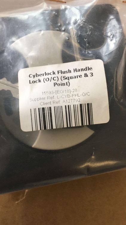 Cyberlock Flush Griffschloss Quadrat & 3 Punkt O/C Neu (Neu und ...
