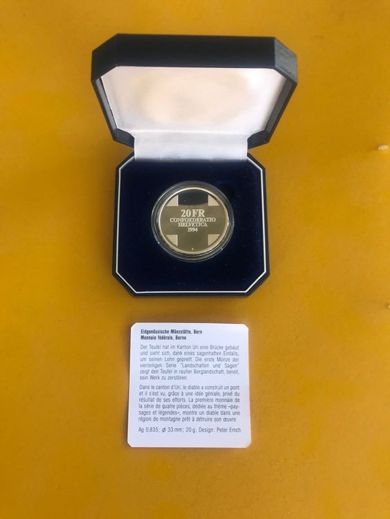 2 Gedenkmünzen Teufelsbrücke 1994 (Neu und originalverpackt) in Emmenbrücke für CHF 69 – mit ...