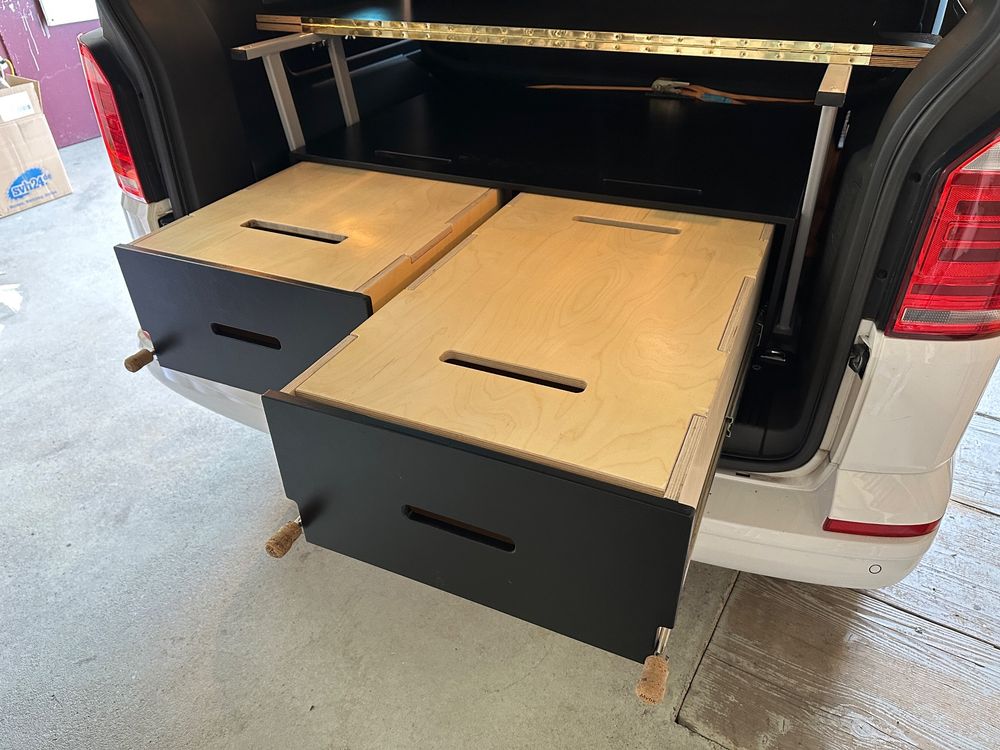 Transportbox / Campingbox mit Schubladen VW T5/T6/T6.1 (Gebraucht) in ...