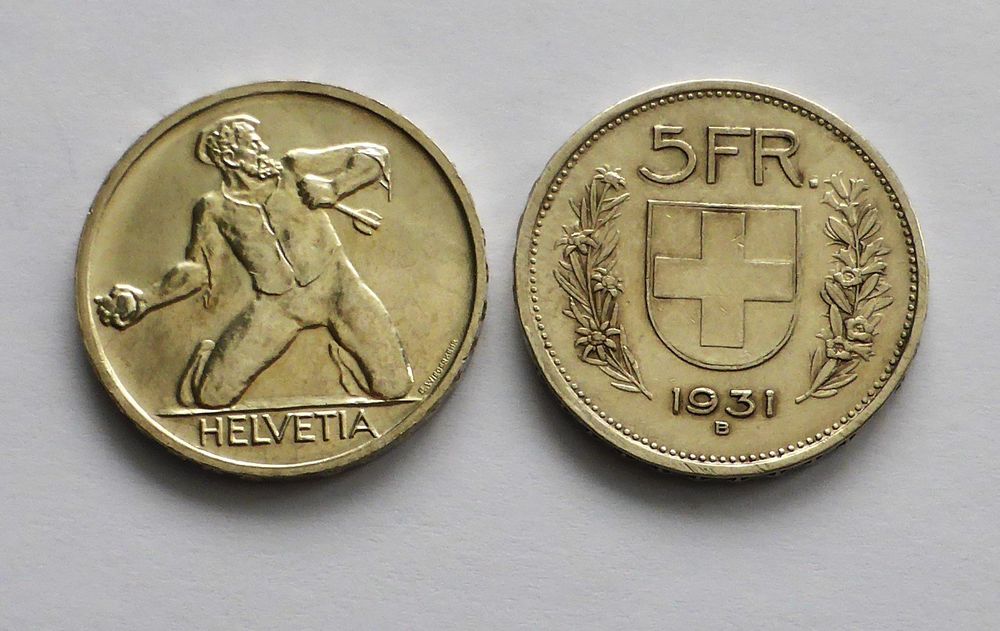 5 Franken 1944 und 5 Franken 1931 - Abart mit 13*Sternen (Neu (gemäss Beschreibung)) in Buochs ...