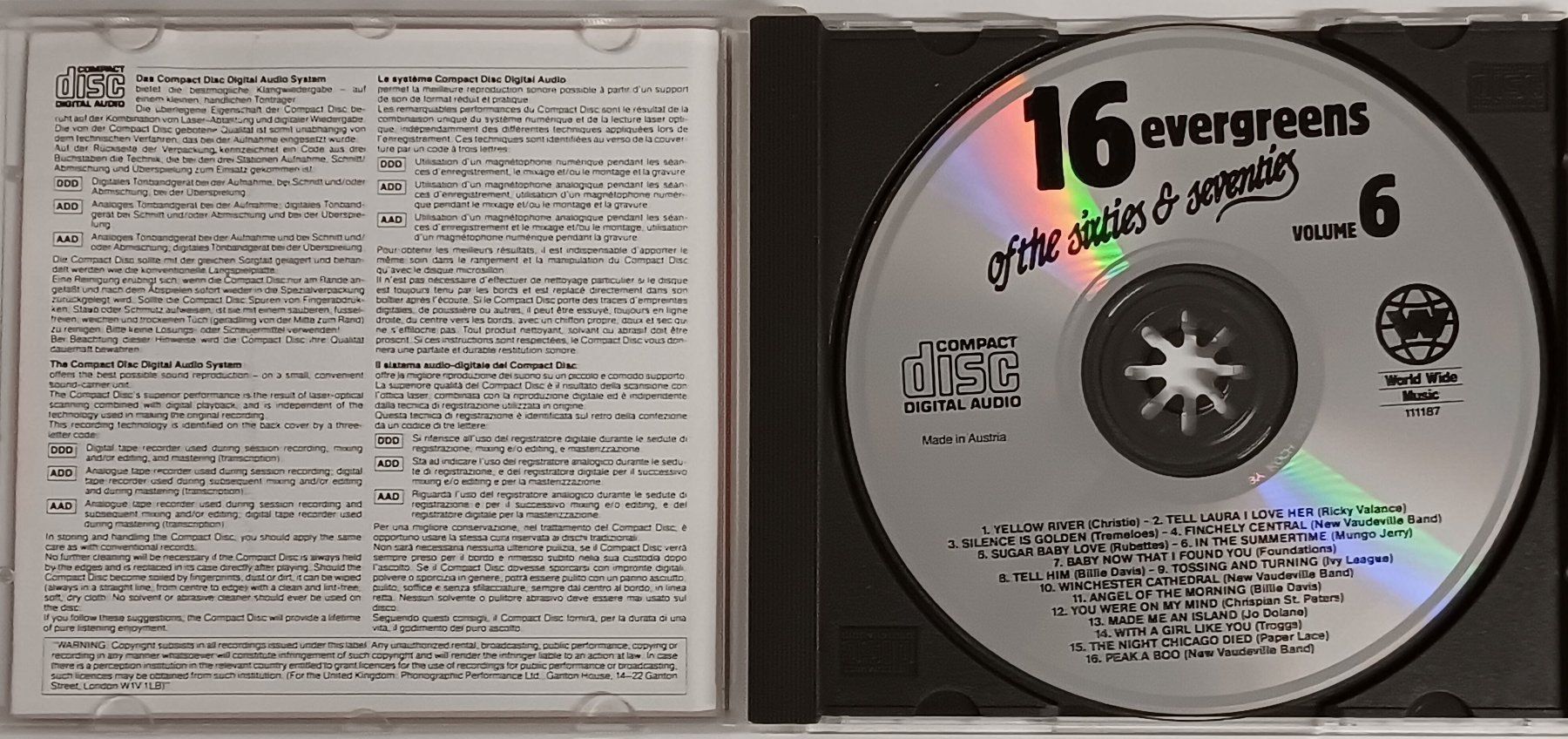 🎵 CD - 16 Evergreens - Vol 6 (Gebraucht) in Matzingen für CHF 2 – mit ...