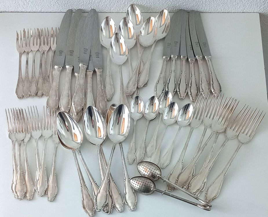 Wellner Tafelsilber 50-tlg altes Besteckset für 6 Personen (Gebraucht ...