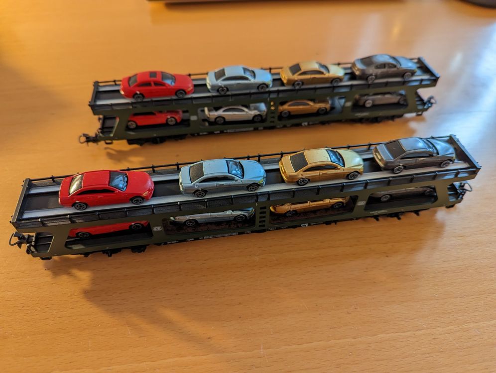 Märklin Autoreisezugwagen DDm 915 der DB (4084) mit Autos (Gebraucht ...