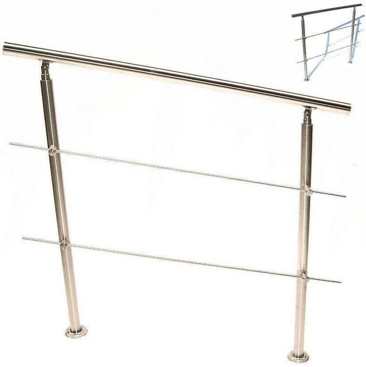57208 - Edelstahl Treppengeländer 120cm - 2 Querstreben (Neu und ...