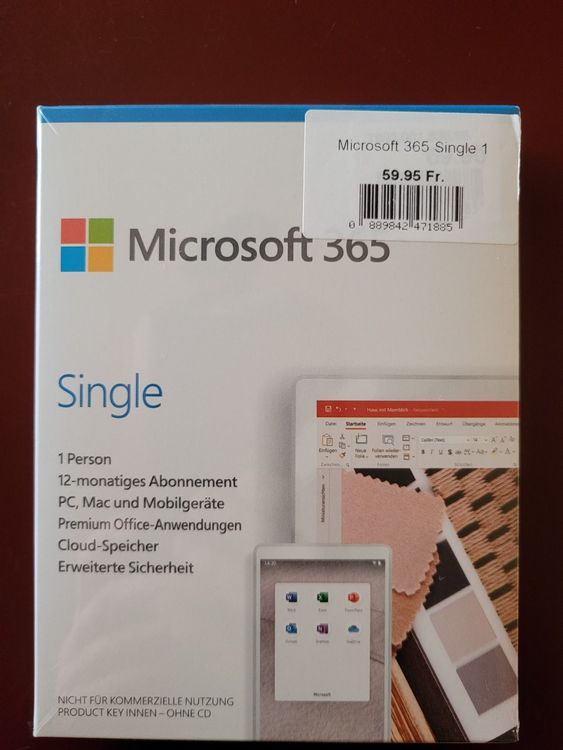 Microsoft Office 365 Single Lizenz 12mt | Acheter sur Ricardo