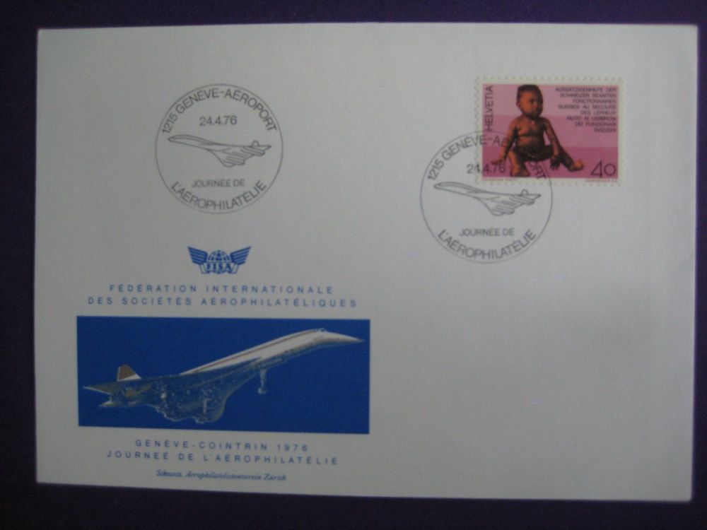 Flugbrief mit CONCORDE-Stempel Tag der Aerophil 24.4.1976 (Neu (gemäss Beschreibung)) in Wangs ...