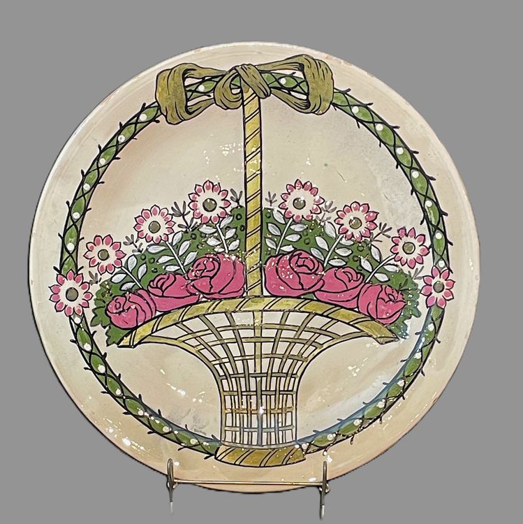 6 Antike Wandteller, Keramik, Jugendstil, handbemalt | Kaufen auf Ricardo