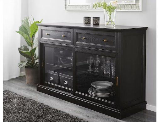 Malsjö Sideboard Grundelement Schwarz Gebeizt Ikea