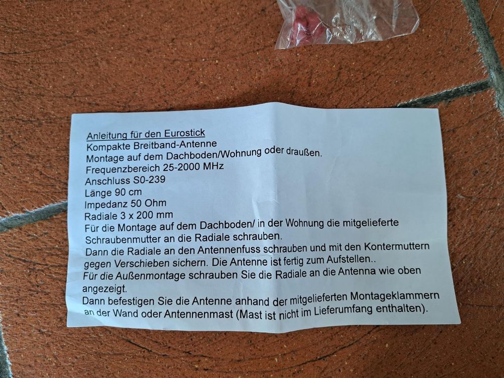 Eurostick DX scanner antenne (Neu und originalverpackt) in Canobbio für ...