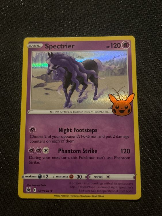 Pokemon card Spectrier holo trick or trade halloween | Kaufen auf Ricardo