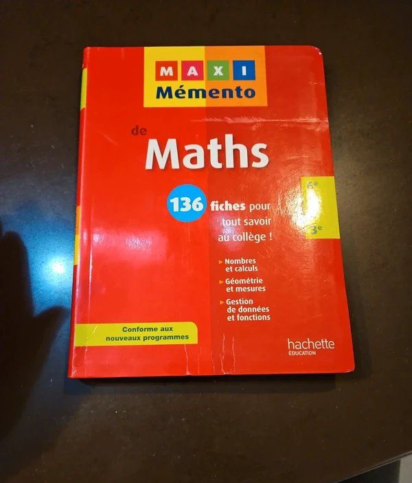 Maxi Mémento Maths - Fiches collège - Hachette Education (D'occasion) à ...