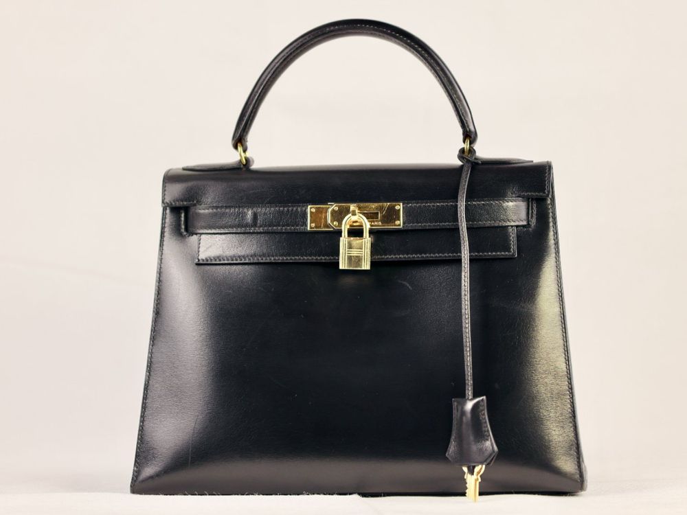 Vintage Hermès Kelly 28 Box Calf – Schwarz (von 1985) (Gebraucht) in ...