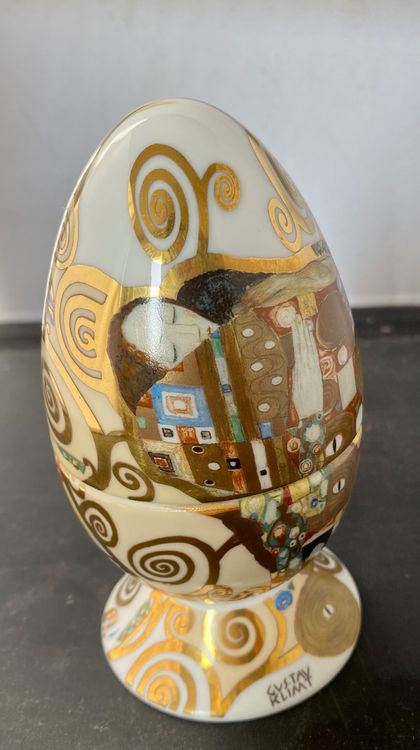 Künstlerei Spieluhr GUSTAV KLIMT, exclusives Porzellan-Ei (Neu (gemäss Beschreibung)) in ...