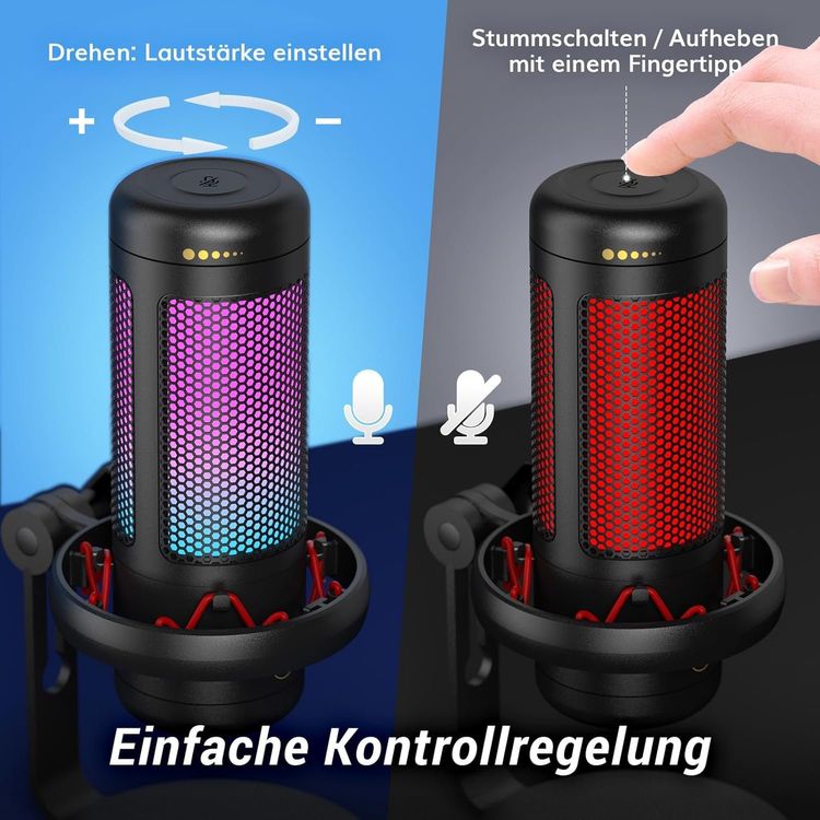 Gaming Mikrofon USB RGB Popfilter für PC PS4 PS5 (Neu und originalverpackt) in Hundwil für CHF ...