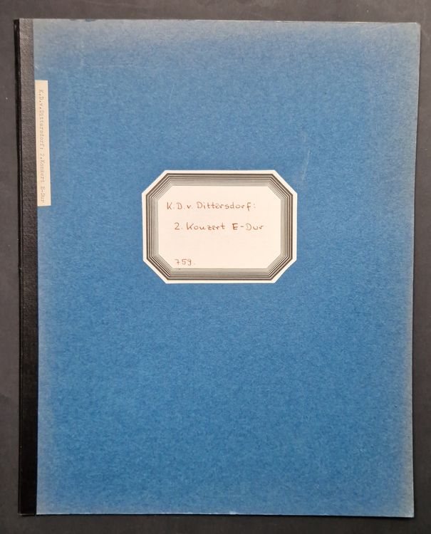 K.D.v. Dittersdorf, 2. Konzert E-Dur, KBass/Klavier Rarität (Gebraucht ...