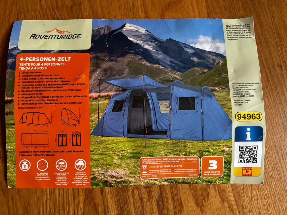 4 Personen Zelt Adventuridge | Comprare su Ricardo