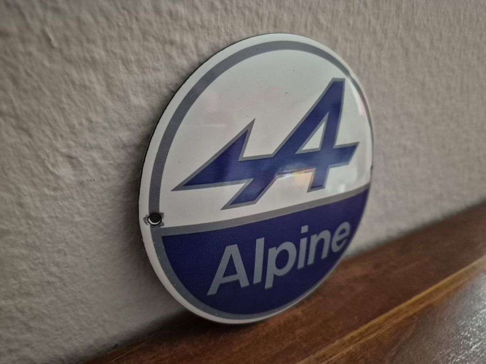 Emailschild Alpine Auto Werkstatt Garage Logo Emaille Schild (Neu ...