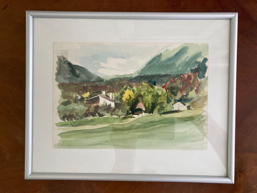 GEMÄLDE AQUARELL oberhalb Rofels Bad Ragaz SIGNIERT | Kaufen auf Ricardo