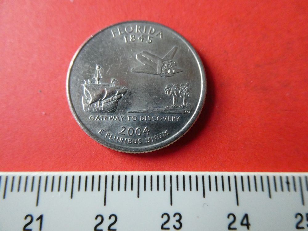 USA 2004, Quarter-Dollar unzirkuliert Sondermünze Florida (Neu (gemäss ...