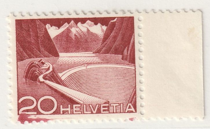 20 Rp Grimsel, mit Abart "gr. Farbfleck" (Neu (gemäss Beschreibung)) in Turgi für CHF 40 – mit ...