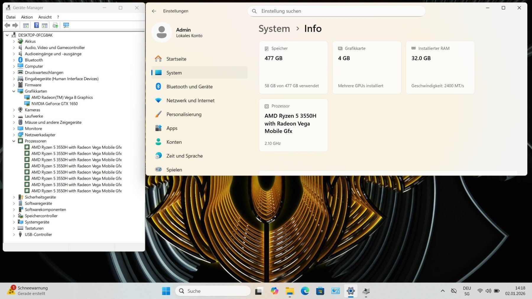 Gaming ASUS TUF Ryzen, 32 GB Ram, 512GB SSD, Win11 (Gebraucht) in ...