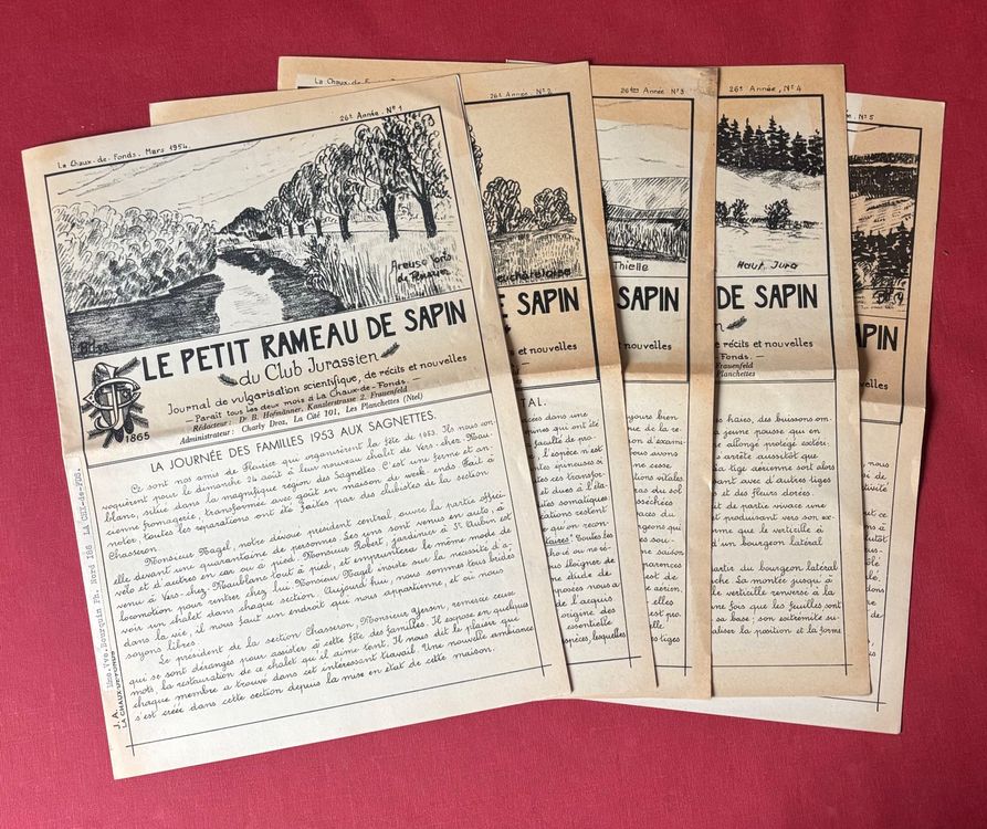 5 numéros - Le Petit Rameau de Sapin du Club Jurassien 1954 (Gebraucht ...