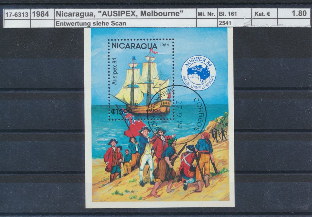 1984 Nicaragua, AUSIPEX, Melbourne - Block (Gebraucht) in Winterthur ...